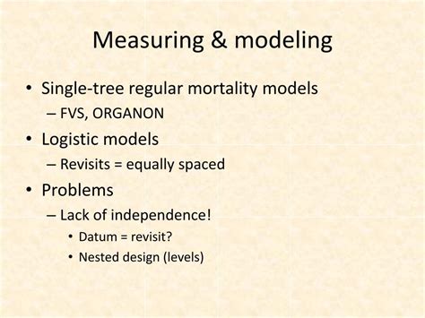 Ppt Douglas Fir Mortality Estimation With Generalized Linear Mixed Models Powerpoint
