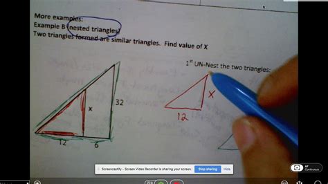 Finding Missing Side Length From Nested Triangles Youtube