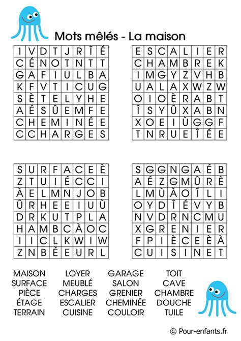 Grille De Mots Mêlés à Imprimer La Maison