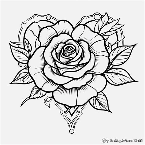 Rose Tattoo Coloring Pages