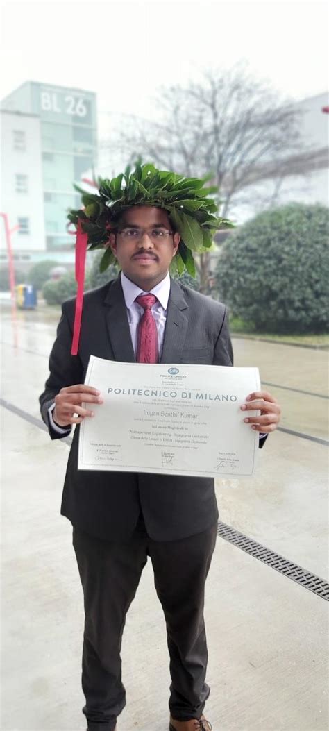 Iniyan S On Linkedin Finally Graduated In Polimi