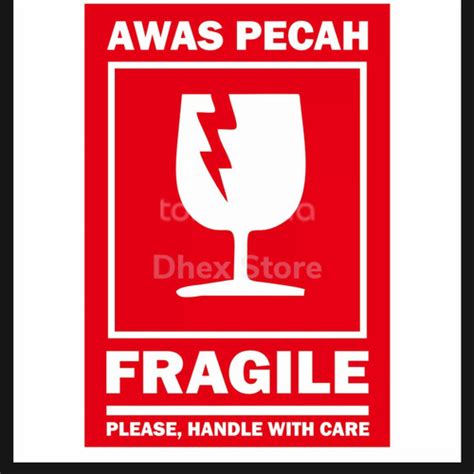Jual Sticker Fragile Sticker Mudah Pecah Sticker Jangan Dibanting Paket
