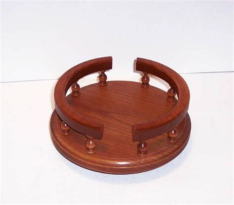 Lazy Susan With Rails Handcrafted From Cherry Hardwood Cherry Hardwood Staining Wood Lazy Susan