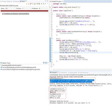jfinal 3 6 demo for maven 使用junit单元测试异常