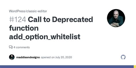 call to deprecated function add option whitelist · issue 124