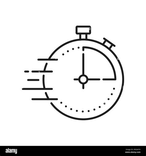 Clock Timer Outline Icon Isolated Time Management Stop Sign Vector