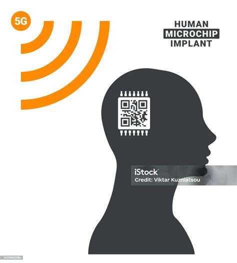 인간 마이크로 칩 임플란트 그의 머리에 Cpu와 Qr 코드를 가진 남자의 벡터 실루엣 Cpu에 대한 스톡 벡터 아트 및 기타 이미지 Cpu 가상현실 개념 Istock