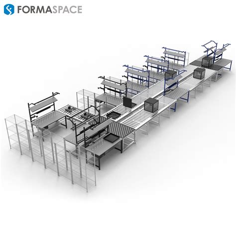 Assembly Workstations With Integrated Conveyor System Formaspace