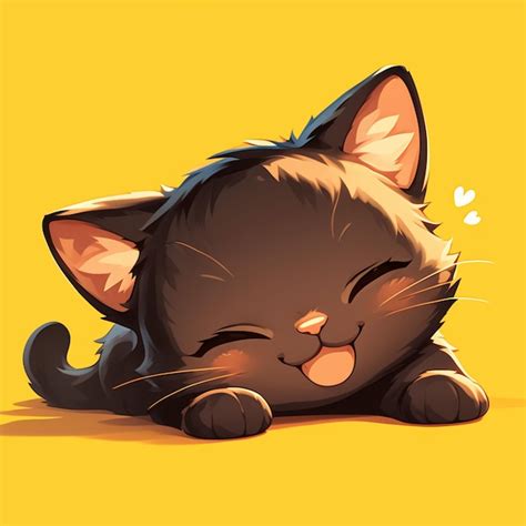 York Chocolate Cat Rolling In Catnip Premium Ai Generated Vector