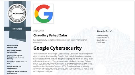 Thrilled To Announce The Successful Completion Of A Comprehensive Cybersecurity Specialization