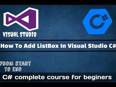 How To Add ListBox In Visual Studio C YouTube