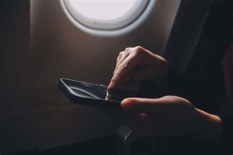 Premium Photo Blonde Female Tourist Checking Incoming Notification On