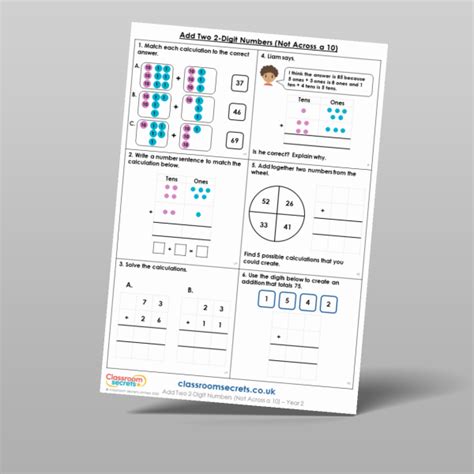 Year 2 Add Two 2 Digit Numbers Not Across A 10 Mixed Activity Resource