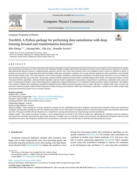 Torchda A Python Package For Performing Data Assimilation With Deep Learning Forward And