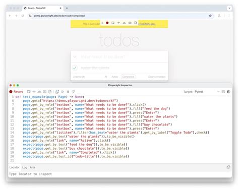 生成测试 Playwright Python Playwright 测试框架