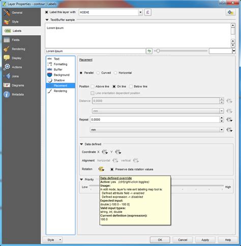 labeling rotating labels in qgis 2 8 2 geographic information