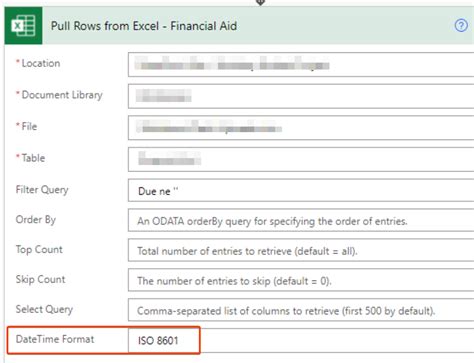 solved flow doesn t capture date data type column from ex power