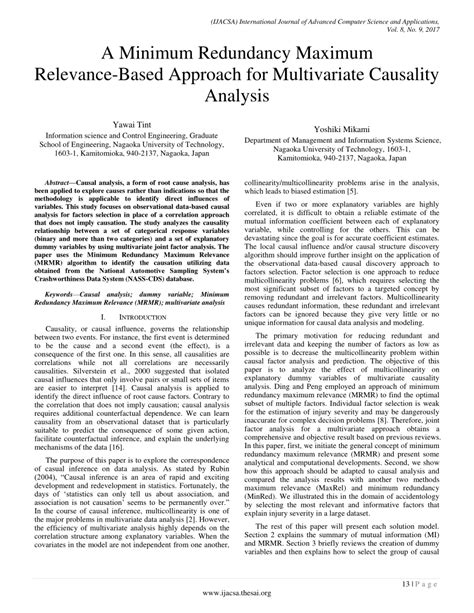 Pdf A Minimum Redundancy Maximum Relevance Based Approach For
