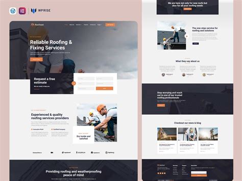 Roofnest Roofing Services Elementor Template Wprise