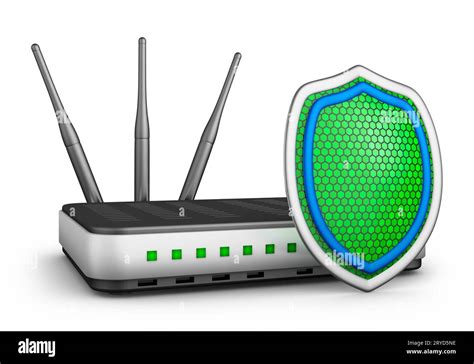Shield And Router Stock Photo Alamy
