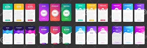 Ui Ux Pricing Design Tables With Tariffs Subscription Features Checklist And Business Plans Set