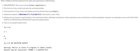 Solved Write A Matlab Script That Implements The Steps And