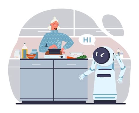 Premium Vector Home Robot Assistant Concept