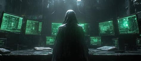 Mysterious Hacker In A Dark Room Premium Ai Generated Image