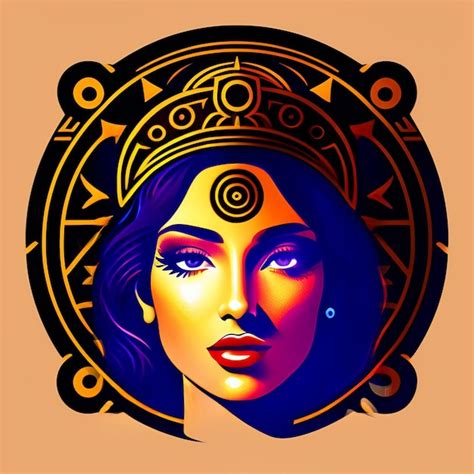 Premium Ai Image A Woman With A Crown On Her Head And A Circle In The