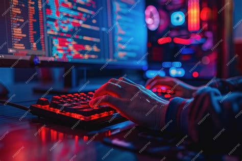 Premium Photo Programmers Hands On Keyboard Writing Source Code