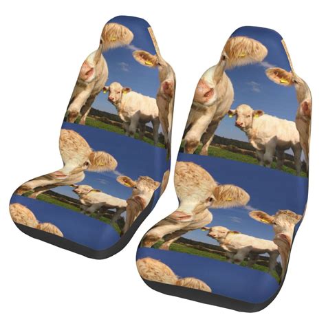 Pofeuu Cows Cattles Print Automotive Car Seat Covers Flat Cloth Full