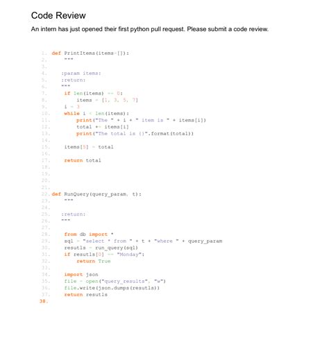 Solved Intern Has Just Opened Their First Python Pull
