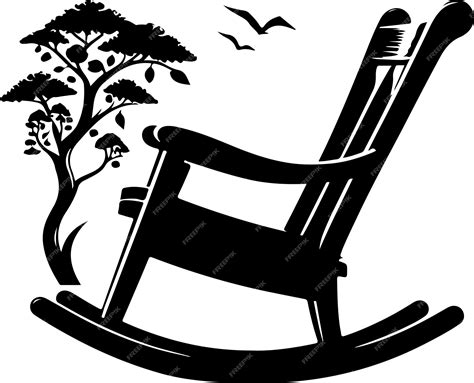 Rocking Chair Silhouette Furniture Vector Black Color Silhouette 1 Premium Ai Generated Vector