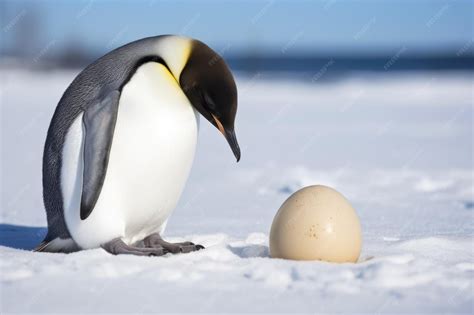 Premium Ai Image An Emperor Penguin Watching Over A Single Egg