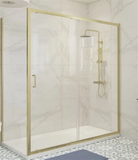 Luxury Bathrooms Premium 1200x760mm Brushed Brass Shower Enclosure