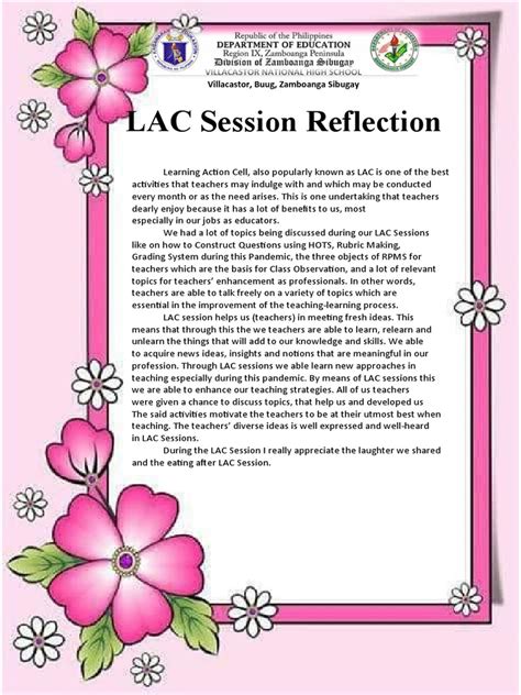 Lac Session Reflection Pdf