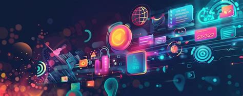 Dynamic Ad Services Design With Bright Symbols Text Zone Premium Ai