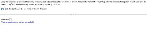 solved verify the conclusion of green s theorem by