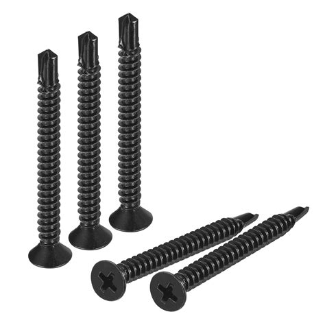 Uxcell 10 X 2 Sheet Metal Screws 120pcs 410 Stainless Steel Flat