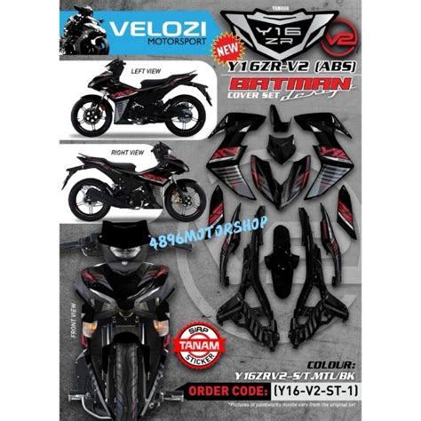Velozi Y16 V1 V2 Y16zr Abs Cover Set Batman Purba Hitam Merah Purple