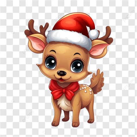 산타 모자를 쓴 매력적인 크리스마스 사슴 크리스마스 순록 귀여운 휴일 순록 축제 사슴 그림 Png 일러스트 및 이미지 에 대한 무료 다운로드 Pngtree