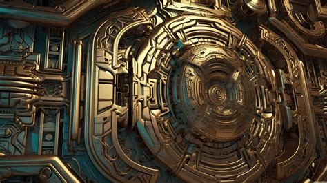 장면은 복잡한 금속 구조로 만들어집니다 금속의 형태로 패턴의 3d 일러스트 우주선이나 로봇의 기술 도금 고화질 사진 사진 배경 일러스트 및 사진 무료 다운로드