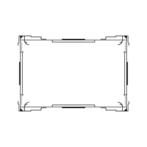 Premium Vector Abstract Black Simple Line Rectangular Frame Doodle Outline Element Vector