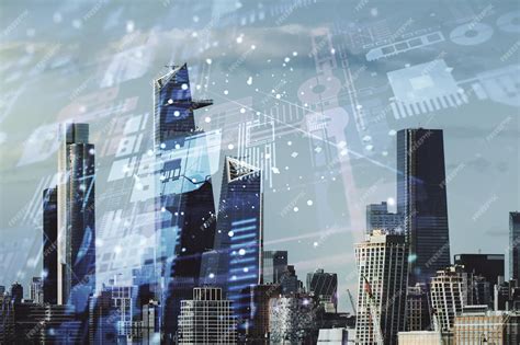 Premium Photo Abstract Virtual Coding Illustration On New York Cityscape Background Software