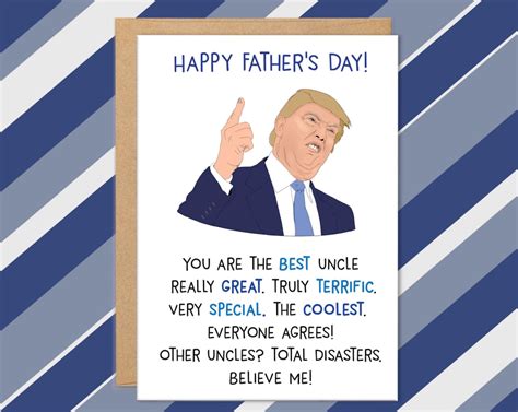 Uncle Fathers Day Card Trump Card Funny Card For Uncle Fathers Day