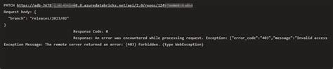 Repo Update From Devops To Databricks Fails With Invalid Access