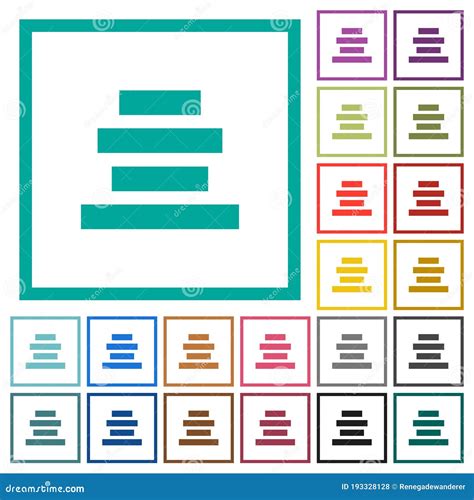 Text Align Center Flat Color Icons With Quadrant Frames Stock Vector Illustration Of