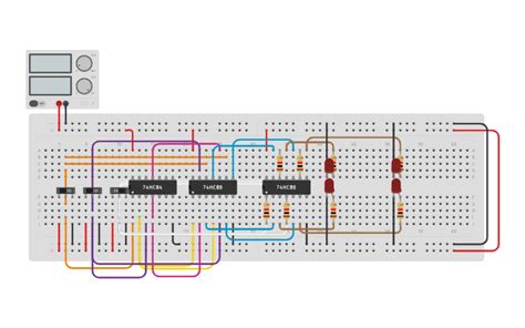 Circuit Design 4x2 Decoder Tinkercad