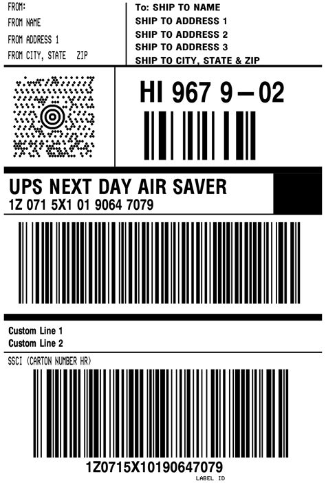 Ups Printable Shipping Label