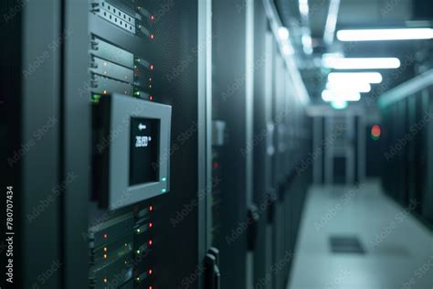 A Server Room With A Temperature Alarm Ensuring The Optimal Climate